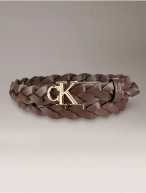 Calvin Klein Monogram Braided Belt - Brown