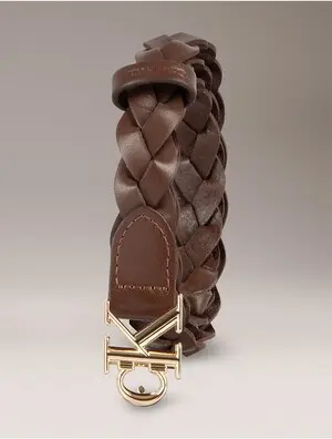 Calvin Klein Monogram Braided Belt - Brown