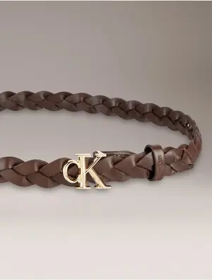 Calvin Klein Monogram Braided Belt - Brown