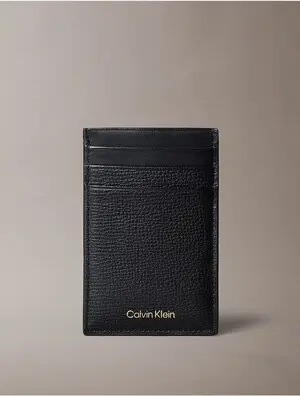 Calvin Klein Premium Leather Clip Card Case - Black