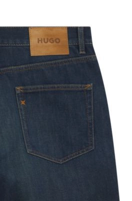 Hugo Straight-fit Shorts In Broken Twill Fabric