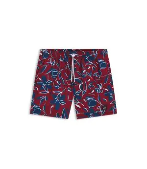 BOSS Swim Trunks With Allover Print - Red