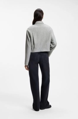 BOSS Regular-fit Jacket In Striped Flannel