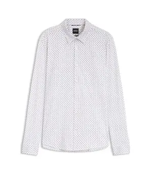 BOSS Slim-fit Printed Shirt - Khaki