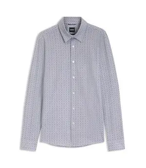 BOSS Slim-fit Printed Shirt - Light Blue