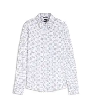BOSS Slim-fit Printed Shirt - Light Blue