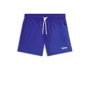 Hugo Swim Shorts With Contrast Logo Print - Light Blue