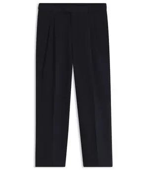 BOSS Relaxed-fit Dress Pants In Italian Stretch Cotton - Dark Blue