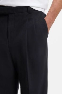BOSS Relaxed-fit Dress Pants In Italian Stretch Cotton