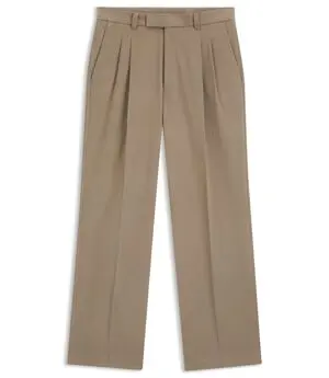 BOSS Relaxed-fit Dress Pants In Italian Stretch Cotton - Light Brown