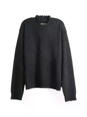 UMA WANG Distressed-effect Long-sleeve Sweater - Grey