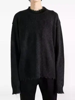 UMA WANG Distressed-effect Long-sleeve Sweater