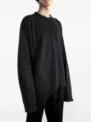 UMA WANG Distressed-effect Long-sleeve Sweater