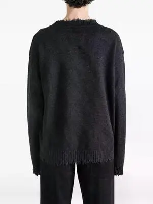 UMA WANG Distressed-effect Long-sleeve Sweater