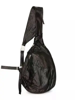 SAN263-1 Whipstitch-detail Leather Sling Bag