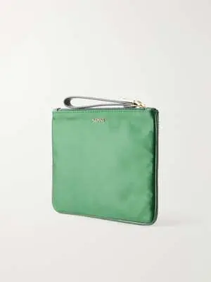ALEMAIS Ace Embellished Leather-trimmed Satin Clutch
