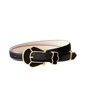 DEHANCHE Santo Enamel Leather Belt - Black