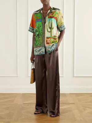 ALEMAIS Ace Printed Silk-twill Shirt