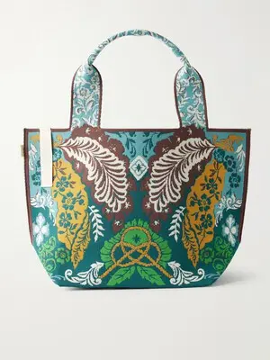 ALEMAIS Florence Floral-jacquard Tote - Green