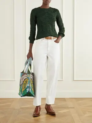 ALEMAIS Florence Floral-jacquard Tote - Green