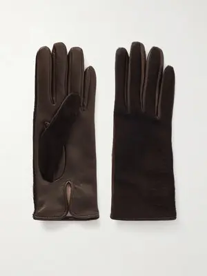 Nour Hammour Calf Hair Gloves - Brown