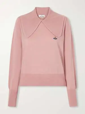 VIVIENNE WESTWOOD Tie Bea Logo-embroidered Polo Sweater - Blush