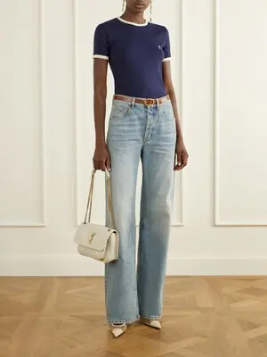 Saint Laurent Baby Niki Matelassé Crinkled-leather Shoulder Bag - White