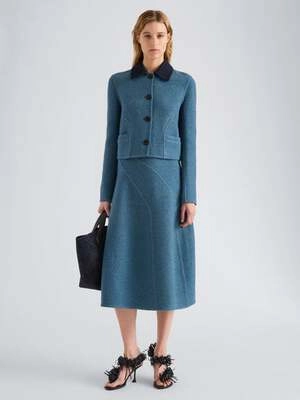 Proenza Schouler Gaelle Skirt - Green/midnight Multi
