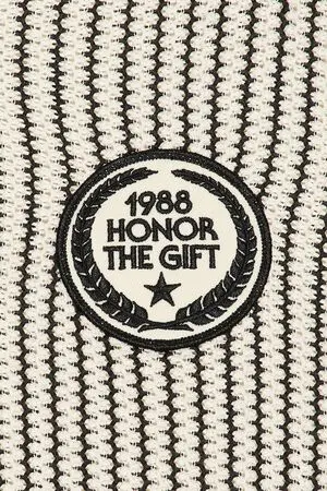 HONOR THE GIFT Striped Knit Polo - Bone