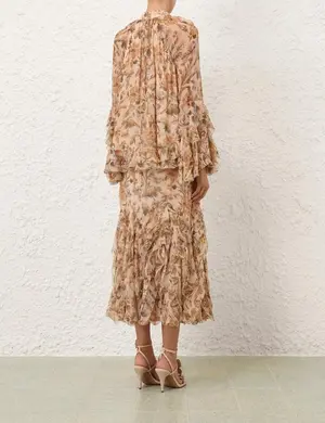 Zimmermann Ascent Cascading Blouse - Cream Daisy
