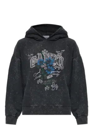 GANNI Sweatshirt With Colorful Print - Black