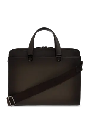 FERRAGAMO Leather Briefcase "trading - Brown
