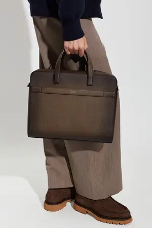 FERRAGAMO Leather Briefcase "trading