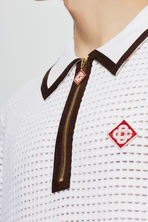 Casablanca Wool Polo Shirt With Logo Patch