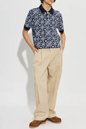 Casablanca Polo With Monogram - Navy Blue