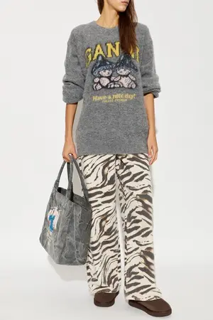 GANNI Oversize Sweater With Logo