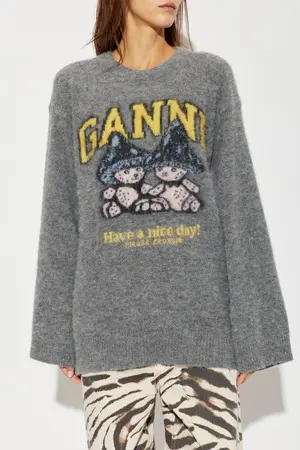 GANNI Oversize Sweater With Logo