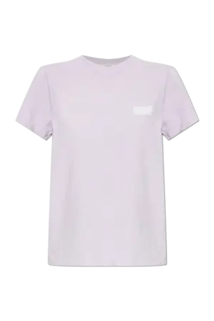 American Vintage T-shirt With Printed Logo - Purple