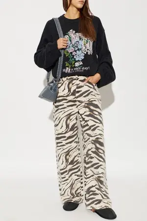 GANNI Sweater With Colorful Pattern And Logo