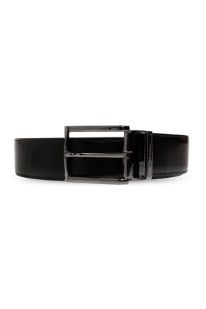 FERRAGAMO Reversible Leather Belt - Black