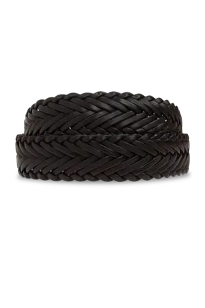 FERRAGAMO Leather Belt With Decorative Braid