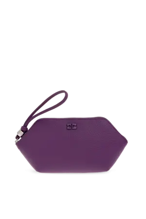 GANNI Hexagonal Eco-leather Makeup Bag With Wristlet - Purple