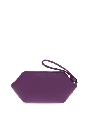 GANNI Hexagonal Eco-leather Makeup Bag With Wristlet - Purple