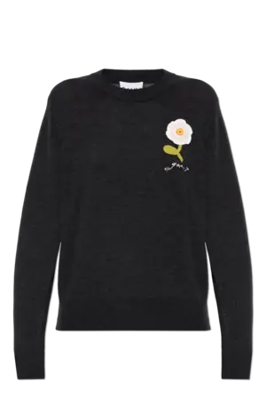 GANNI Wool Sweater With Embroidery