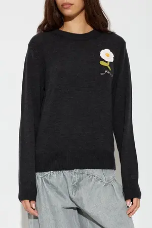 GANNI Wool Sweater With Embroidery