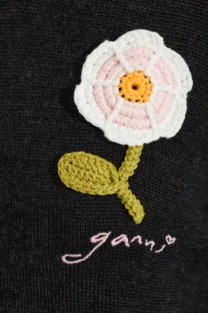 GANNI Wool Sweater With Embroidery