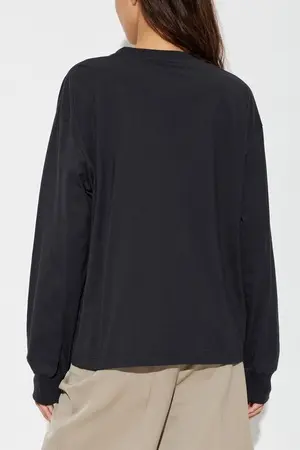 GANNI Printed Long Sleeve T-shirt - Black