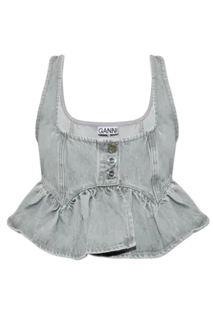 GANNI Denim Camisole - Grey