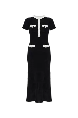 SELF-PORTRAIT Ribbed Dress With Pockets