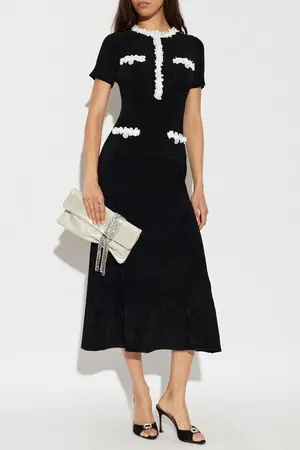 SELF-PORTRAIT Ribbed Dress With Pockets